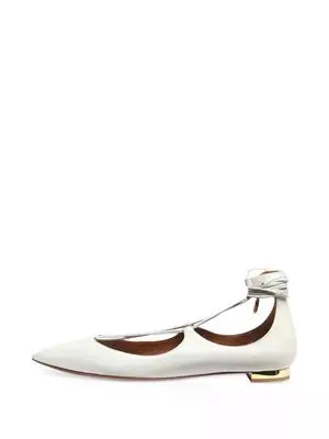 AQUAZZURA Christy Lace-up Ballet Flats