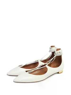 AQUAZZURA Christy Lace-up Ballet Flats