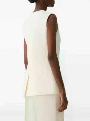Fabiana Filippi Ecru V-neck Sleeveless Vest - Neutrals