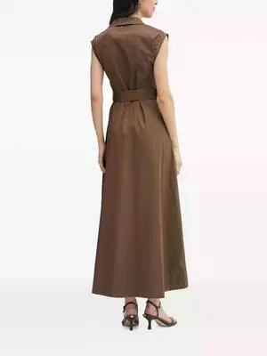GAUDI Belted V-neck Midi Dress