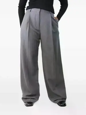 Dries Van Noten Pleated Wide-leg Trousers - Grey