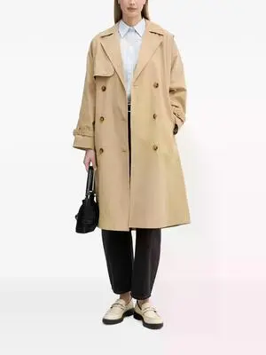 BENETTON Double-breasted Belted Trench Coat