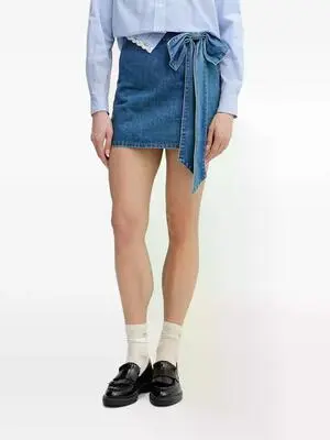 GAUDI Bow-detail Denim Mini Skirt - Blue