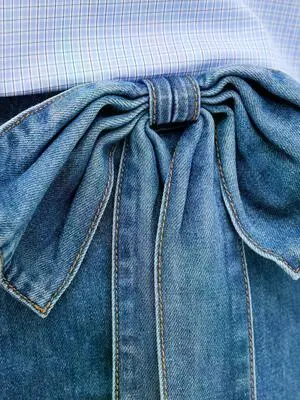 GAUDI Bow-detail Denim Mini Skirt