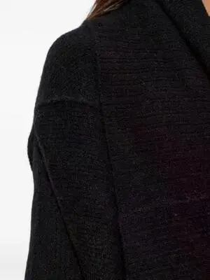 Rick Owens Ribbed-knit Shawl Collar Coat