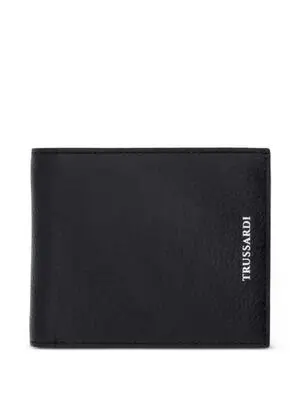 TRUSSARDI Logo-print Pebbled-leather Wallet - Black