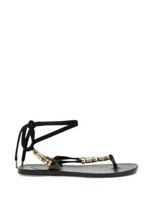 ANCIENT GREEK SANDALS Embellished Lace-up Sandals - Black