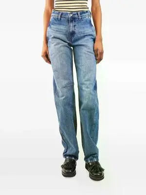 Ag High-rise Barrel-leg Jeans - Blue