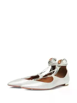 AQUAZZURA Christy Lace-up Ballet Flats
