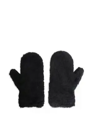 Max Mara Teddy-texture Mittens - Black