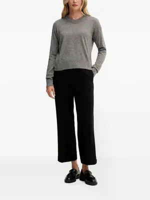 BENETTON V-neck Knitted Sweater - Grey