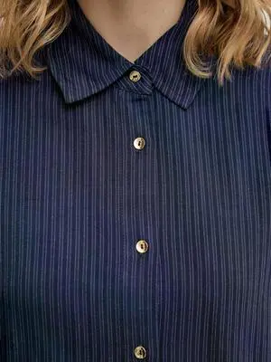 BENETTON Pinstripe Pattern Button-up Shirt