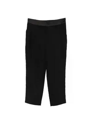 HANITA Satin-waistband Cropped Trousers - Black