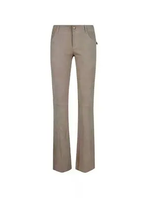 Stouls Suede Flared Trousers - Neutrals