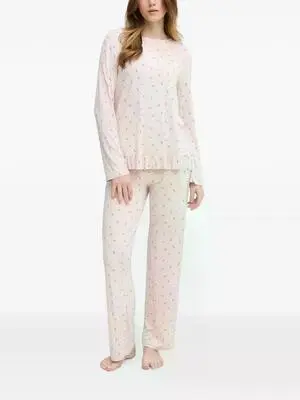 BENETTON Floral-print Ruffled Nightwear Set - Pink