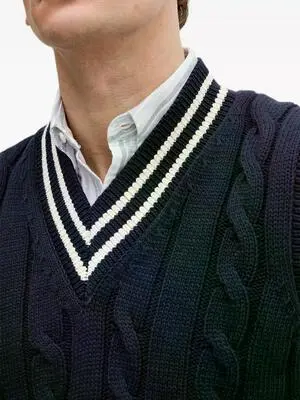 BENETTON Cable Knit Striped Sweater