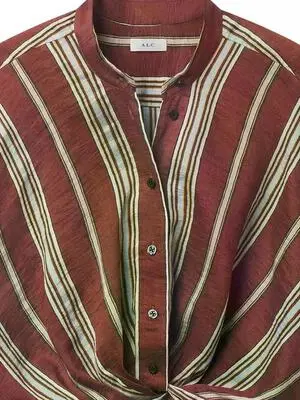 A.L.C. Leonore Striped Twist-front Top - Brown