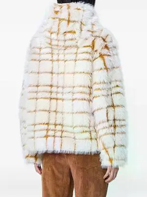 Moncler Check-patterned Faux-fur Jacket