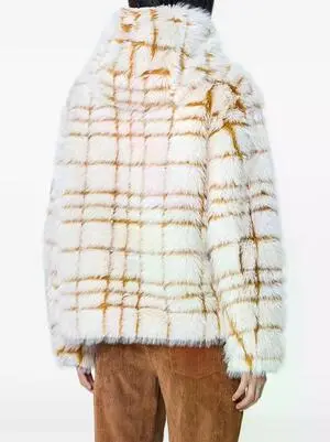 Moncler Check-patterned Faux-fur Jacket