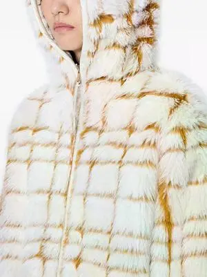 Moncler Check-patterned Faux-fur Jacket