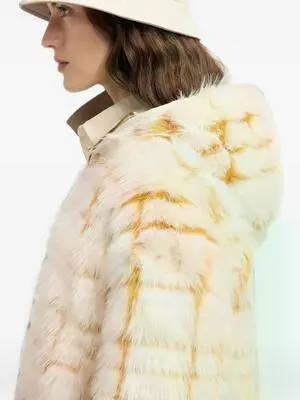 Moncler Check-patterned Faux-fur Jacket