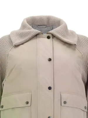 Brunello Cucinelli Ribbed-knit Panelled Jacket