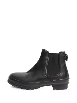 Legres Round-toe Leather Chelsea Boots - Black