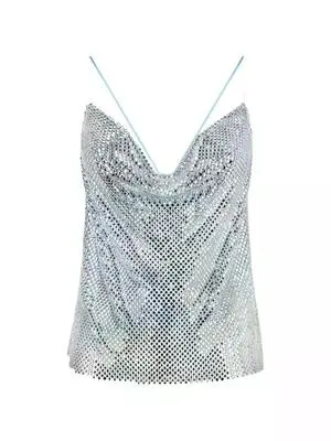 Retrofete Shiloh Crystal-embellished Top - Silver