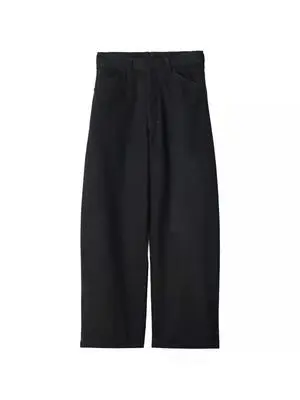 LEMAIRE Contrast Stitch Straight-leg Trousers - Black