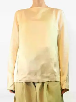 TOTEME Satin Long-sleeve Top - Neutrals