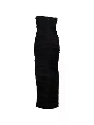 Khaite Strapless Ruched Midi Dress