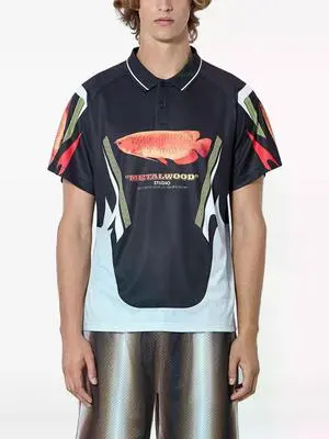 METALWOOD STUDIO Graphic-print Button-down Polo Shirt
