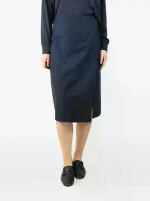 Cédric Charlier Midi Skirt With Side Slit