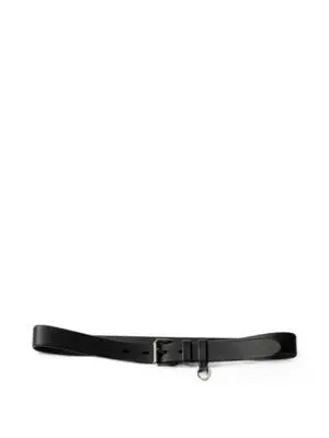 Prada Leather Belt With Engraved Buckle - Black