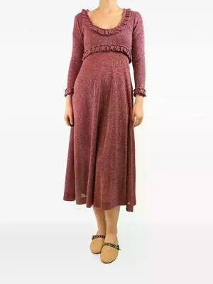 Alexa Chung Ruffled Lurex Midi Dress