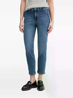 BENETTON Logo-patch Straight-leg Jeans - Blue
