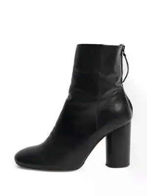 ISABEL MARANT VINTAGE Block-heel Leather Ankle Boots - Black