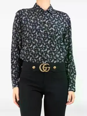 Saint Laurent Silk Motorcycle Print Shirt
