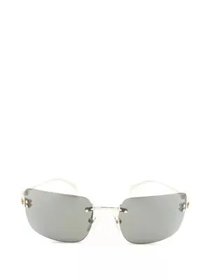 Gucci Rimless Logo Lettering Sunglasses - Gold