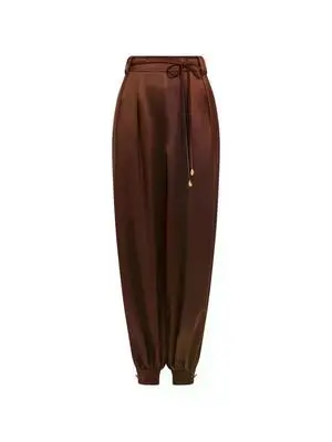 Aje Siren Pleated Trousers - Brown