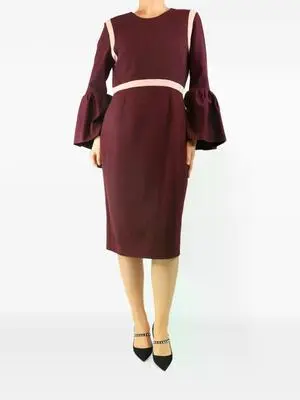 ROKSANDA Contrast-trim Bell-sleeve Midi Dress