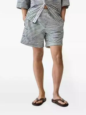 Jacquemus Caleçon Striped Cotton Shorts - White
