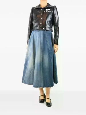 Celine Two-tone Flared Skirt