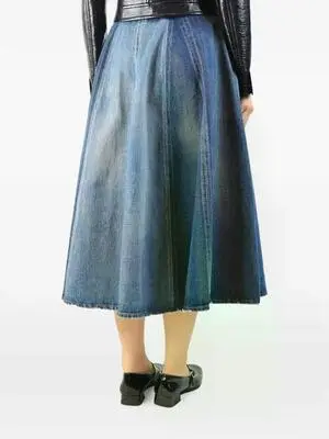 Celine Two-tone Flared Skirt