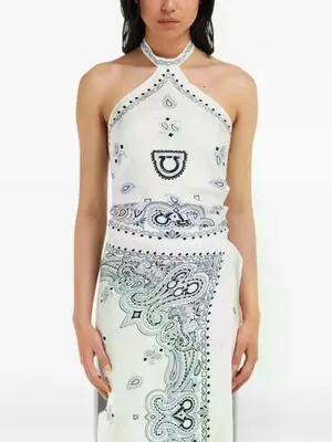 FERRAGAMO Arabesque-print Foulard Top