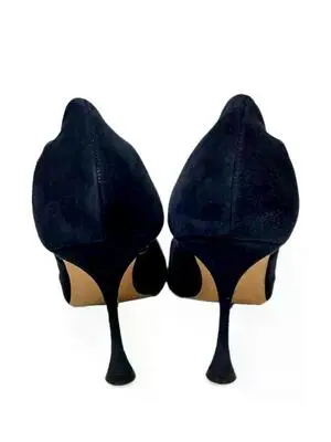 Manolo Blahnik Cut-out Pointed-toe Pumps - Blue