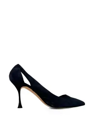 Manolo Blahnik Suede Cut-out Pumps