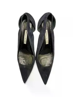 Manolo Blahnik Suede Cut-out Pumps