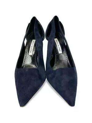 Manolo Blahnik Suede Cut-out Pumps