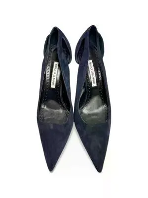Manolo Blahnik Suede Cut-out Pumps